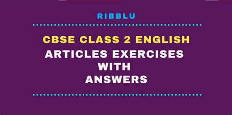 Articles Worksheet For Cbse Class 2