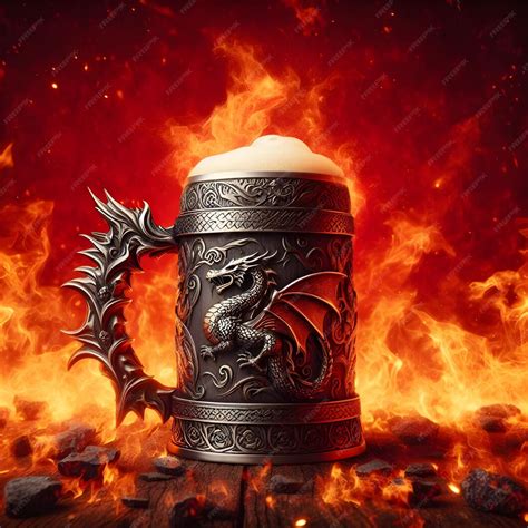Dragons Breath Ale Tankard Crafted From Dragon Scales And Etched With