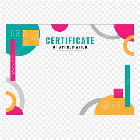 Geometric Certificate Vector Png Images Colorful Certificate Border
