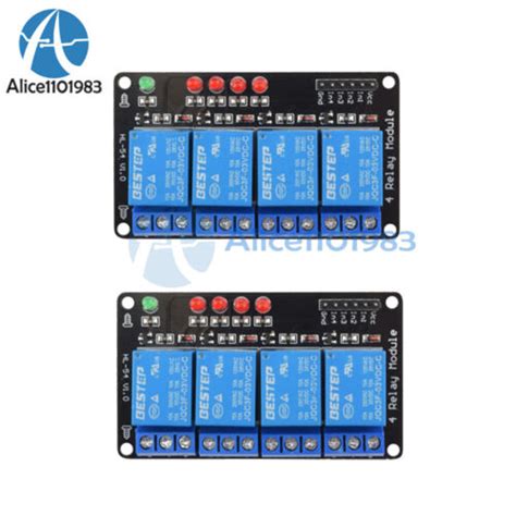2pcs 4ch 3v 33v Relay Module Board For Arduino Raspberry Pic Avr Dsp