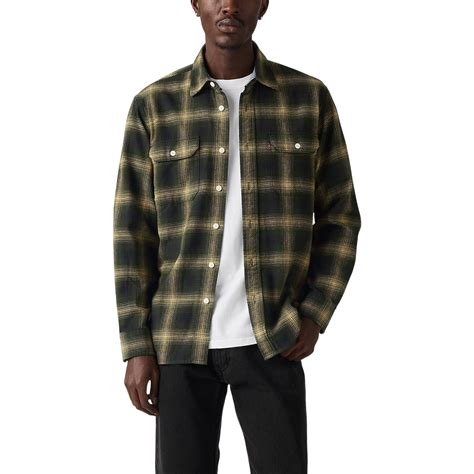 Levis Mens Long Sleeve Classic Worker Shirt Marks