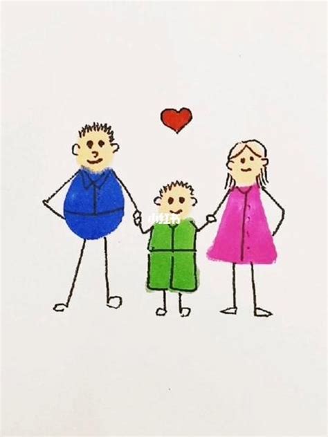 简笔画一家三口 简笔画一家三口图片 画趣文库（我爱生活）