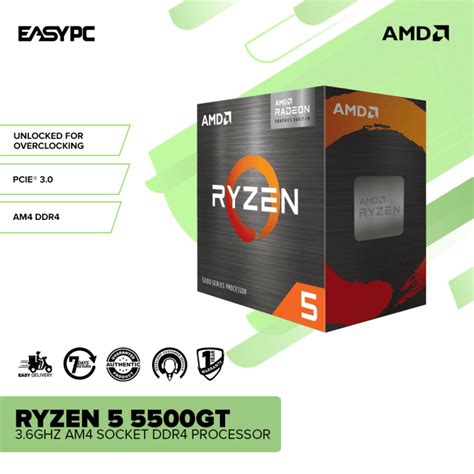 EasyPC AMD Ryzen 5 5500GT Ryzen 5 5600GT 3 6GHz AM4 Socket DDR4 Processor For CPU Desktop PC