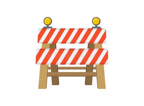 Stop Traffic Road Barrier Icon In Flat Style Roadwork Vector Illustration On Isolated