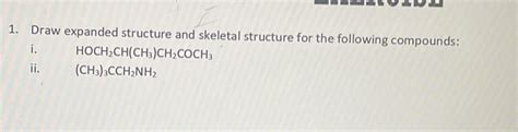 Selesai Draw Expanded Structure And Skeletal Structure For The Following Compounds I Hoch 2ch C