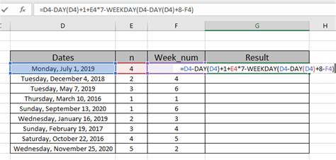 Nth Weekday Of Month In Excel