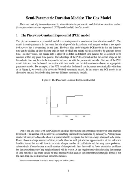 Semi Parametric Duration Models The Cox Model Pdf Errors And