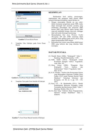 APLIKASI ENKRIPSI DAN DEKRIPSI SMS DENGAN ALGORITMA ZIG ZAG CIPHER PADA