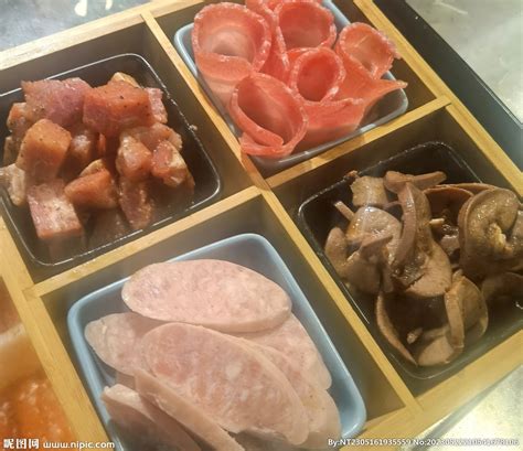 猪肉拼盘摄影图 其他 餐饮美食 摄影图库 昵图网