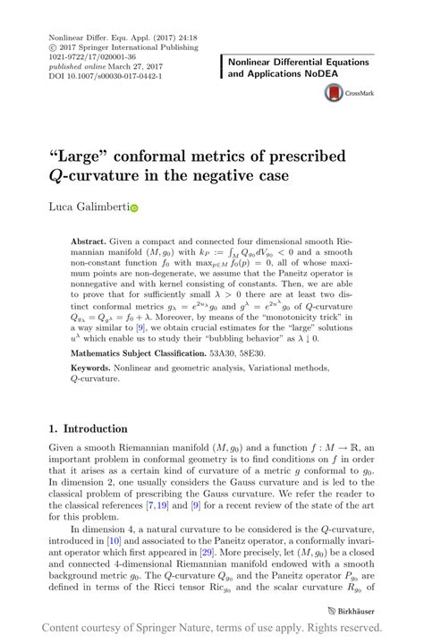 Large Conformal Metrics Of Prescribed Q Curvature In The Negative