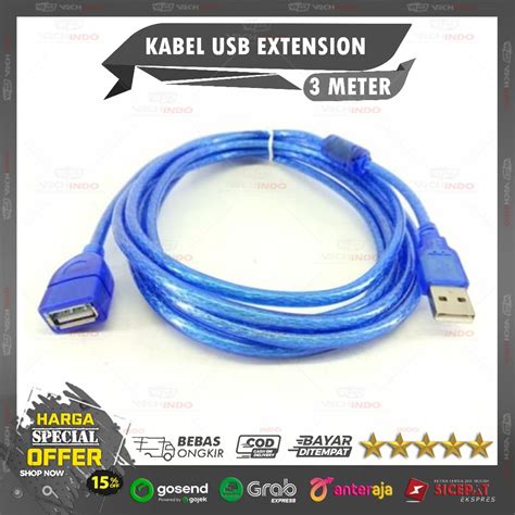 Jual Kabel Usb Extender Extention Sambungan Pemanjang Usb Male To Female Cm M