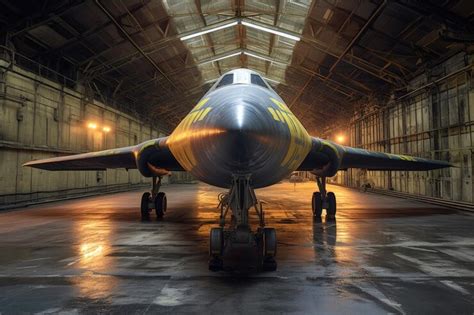 Premium Ai Image Hypersonic Aircraft In Hangar Before Test Flight Created With Generative Ai