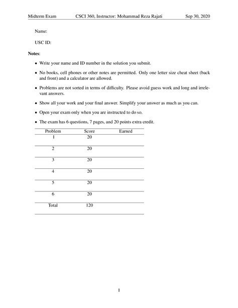 Csci 360 Midterm Exam