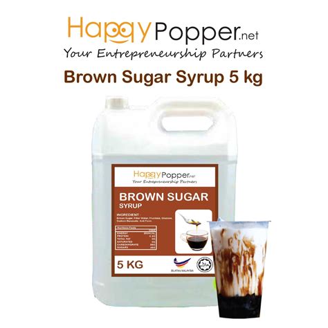 Happypopper Sirap Gula Merah Local Bubble Milk Tea Brown Sugar Syrup 5 Kg Boba Ice Cream Cendol