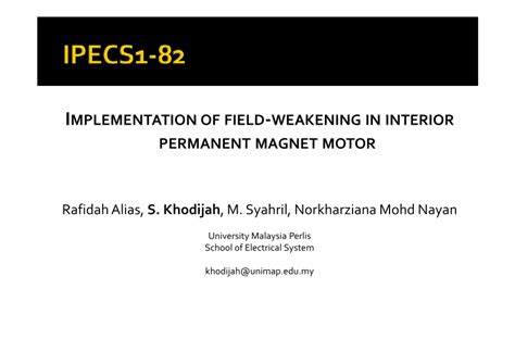 Pdf Implementation Of Flux Weakening In Interior Permanent Magnet Motor
