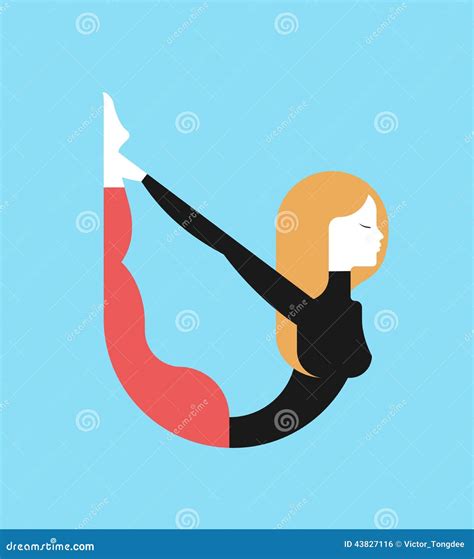 Young Woman Practicing Yoga Stock Illustration Illustration Of Healthy Copy 43827116