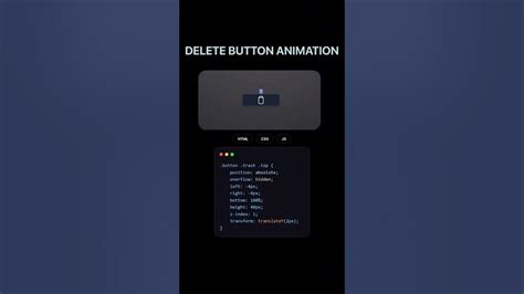 Delete Button Animation Html Css Js Youtube