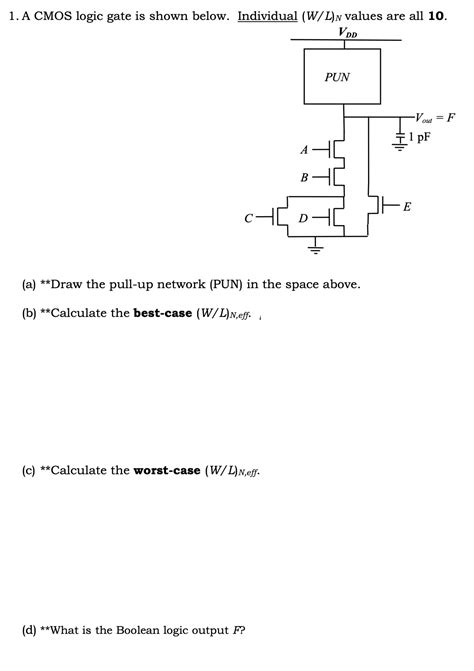 Solved A CMOS Logic Gate Is Shown Below Individual Chegg