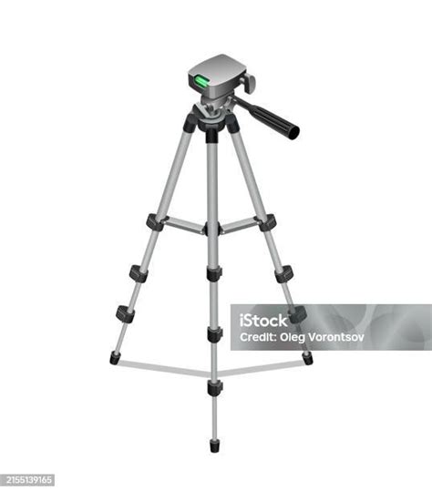 카메라 또는 기타 장비를 지지하기 위해 3개의 조절 가능한 다리가 있는 삼각대 스탠드 벡터 일러스트 레이 션 3차원 형태에 대한 스톡 벡터 아트 및 기타 이미지 Istock