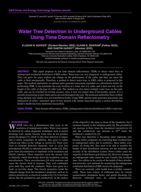 Pdf Water Tree Detection In Underground Cables Dokumentips