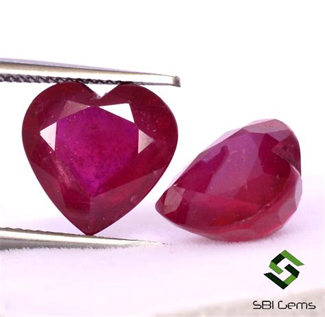 10x10 Mm Natural Ruby Heart Shape Cut Pair 942 Cts Calibrated Loose Gemstone Gf Ebay