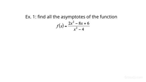 Finding The Asymptotes Of A Rational Function In Quadratic Over Quadratic Form Algebra Study