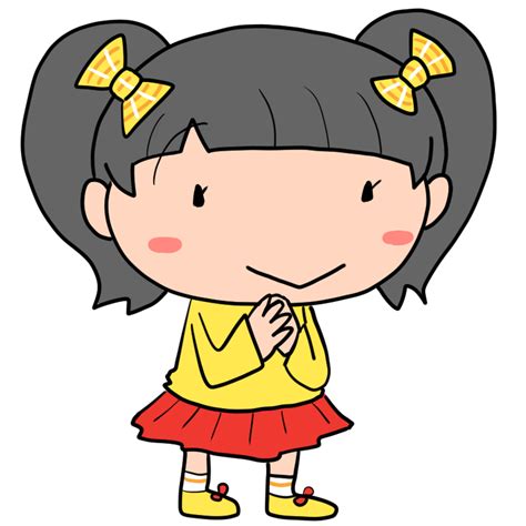 微笑む女の子のイラストかわいい無料イラスト