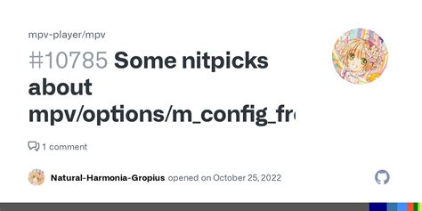 Some Nitpicks About Mpvoptionsmconfigfrontendc · Issue 10785 · Mpv Playermpv · Github