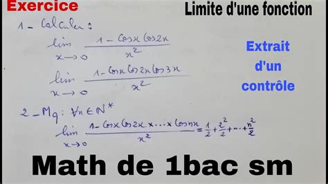 Limite Dune Fonctionmath De 1bac Sm Youtube