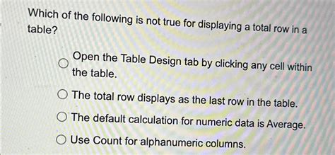 Solved Which Of The Following Is Not True For Displaying A Chegg