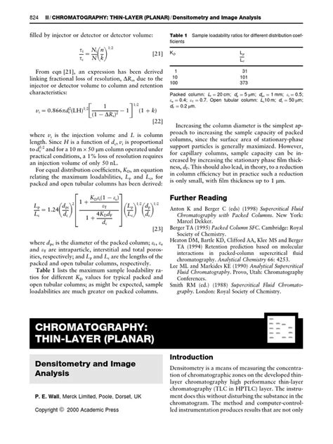 Densitometry And Image Analysis Pdf Chromatography Thin Layer Chromatography
