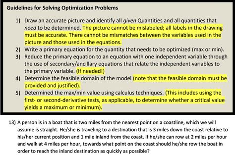 Guidelines For Solving Optimization Problems Draw Chegg