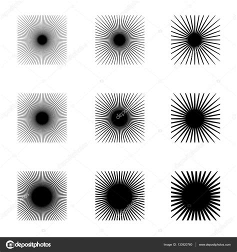 Circular Radial Lines Pattern Stock Vector Vectorguy