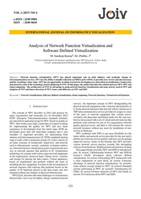 pdf analysis of network function virtualization and software defined