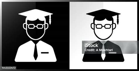 졸업 모자를 쓴 학생의 아이콘입니다 검은색에 대한 스톡 벡터 아트 및 기타 이미지 검은색 공부 교사 교육 관련 직업 Istock