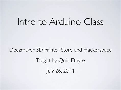 Intro To Arduino Revision 2 Ppt