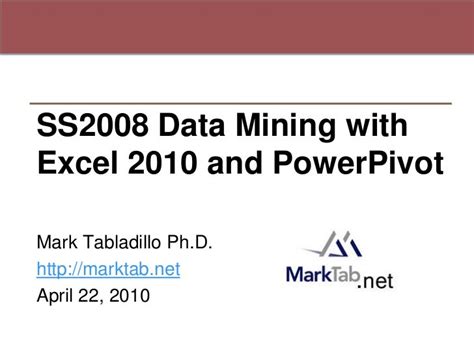 sql server 2008 data mining with powerpivot and excel 2010