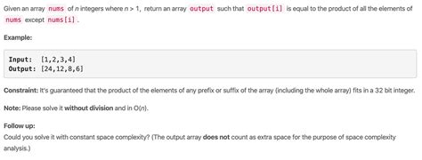 30 Day Leetcoding Challenge Day 15 Product Of Array Except Self By