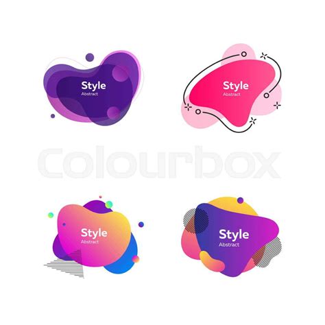 Flowing Liquid Forms With Text Sample Dynamical Colored For Colourbox