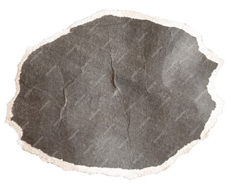 타원 모양으로 찢어진 검은 종이 조각 흰색 Bg가 있는 빈 오래 된 종이 템플릿 프리미엄 사진