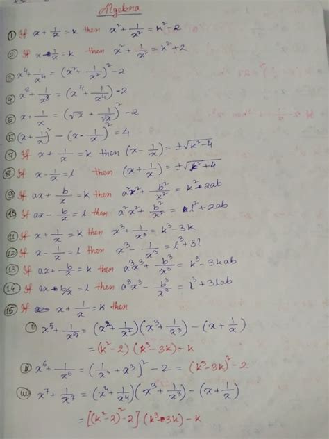 Important Algebra Formulae For Ssc Pdf