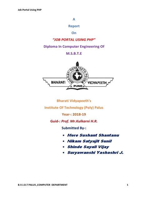 Online Job Portal Using Php Mysql Project Full Report Pdf