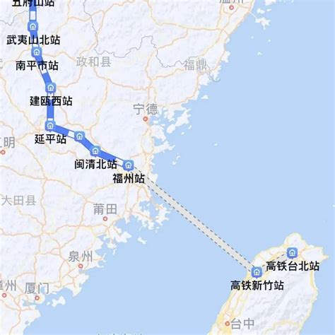 地图已可显示京台高铁线路图终点站台北途经福建多站 台湾省 两岸 南安市