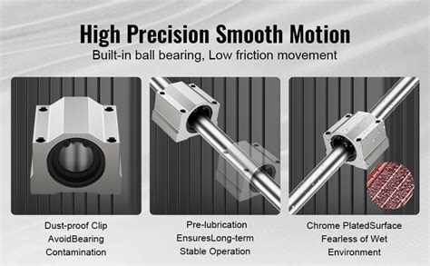 Vevor Linear Guide Rail Set Sfc20 1000mm 2 Pcs 39 4 In 1000 Mm Sfc20 Guide Rails 4 Pcs Sc20
