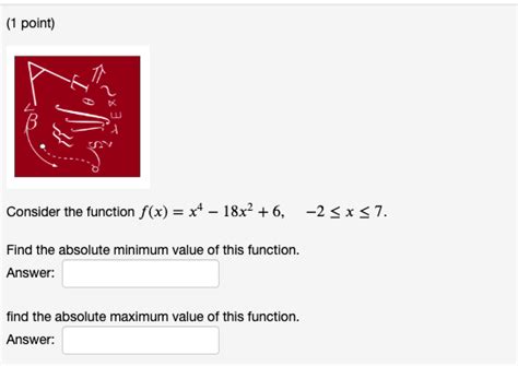 Solved 1 Point Consider The Function F X X4−18x2 6