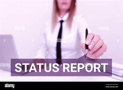 Sign Displaying Status Report Business Overview Update Summary Of Situations As Of A Period Of