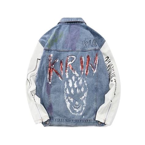 Vintage Graphic Grafifti Denim Jacket White Grailed