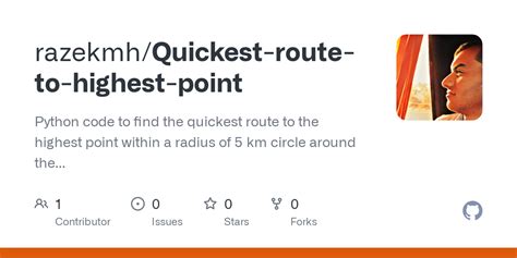 Github Razekmh Quickest Route To Highest Point Python Code To Find The Quickest Route To The