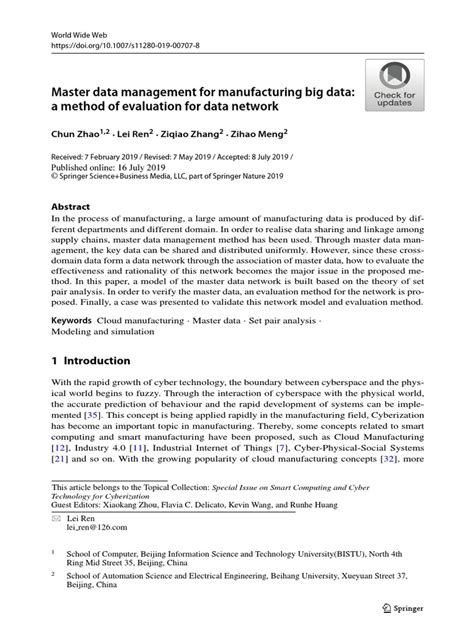 Master Data Of Management And Si Pdf Databases Cloud Computing