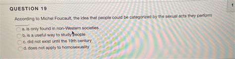 Solved Michel Foucault The Idea That People Could Be